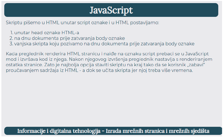 Uvod u JavaScript: Ugradnja JS u HTML